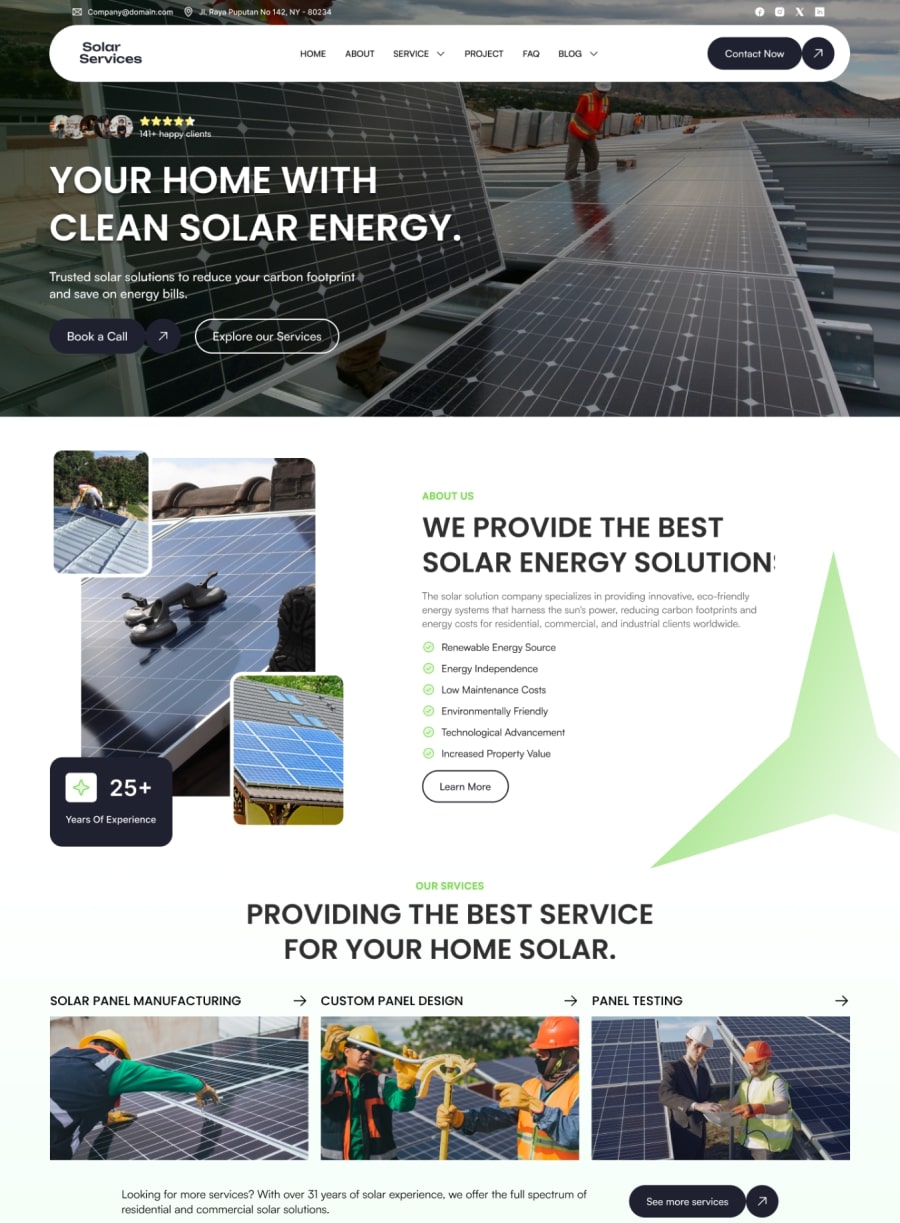Premium Eco Solar Power WordPress Theme